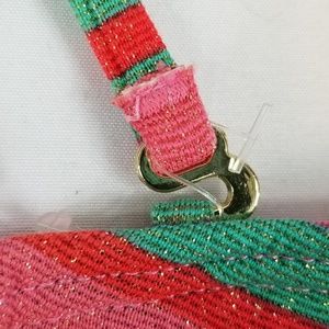 Roxy | Swim | Roxy Metallic Rainbow Striped Keyhole Bikini Top M | Poshmark